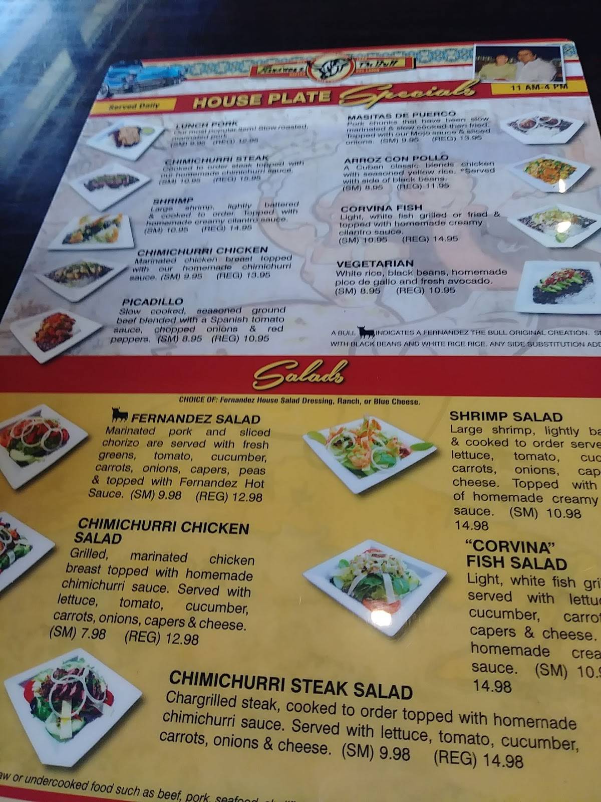 Menu at Fernandez the Bull Cuban Cafe & Bar - Midtown, Naples, Pine ...