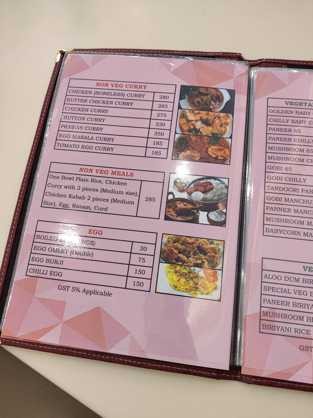 Menu at Narmada Chain Of Restaurant sholinganallur, Chennai