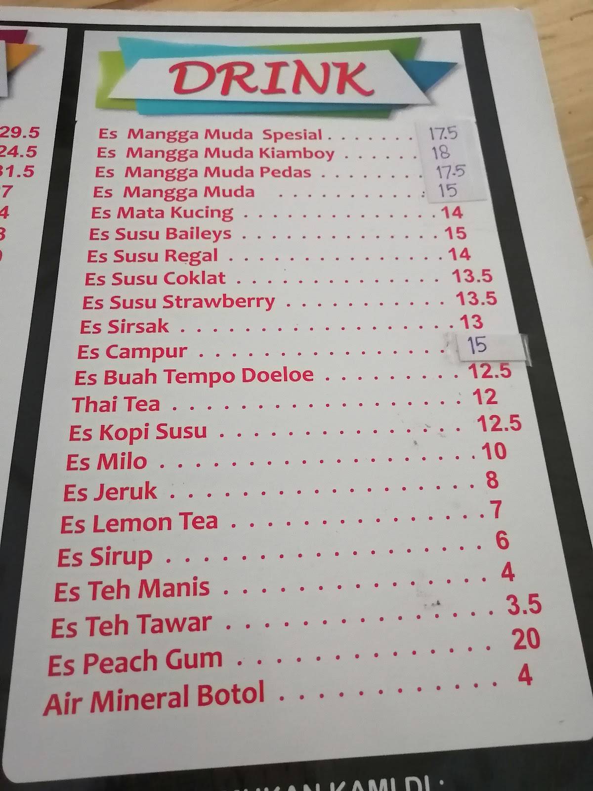 Carta del restaurante Nasi Empal Bu Marie, Sunan Kudus, Kudus