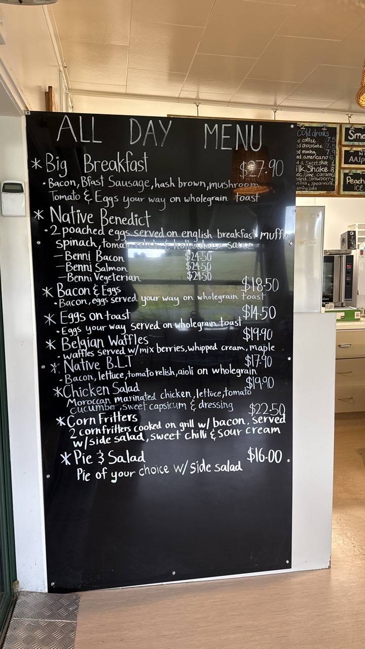 Menu at Native Tree Cafe, Mangatarata