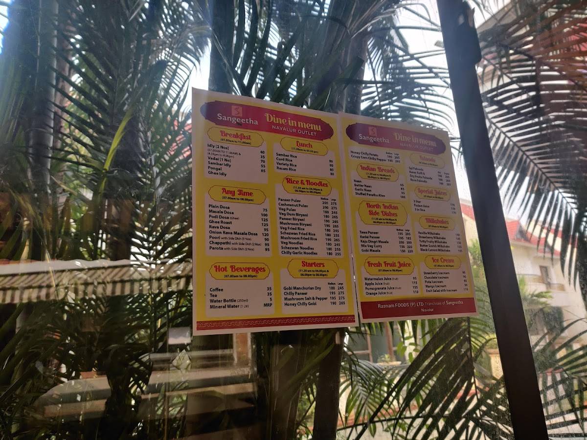 Menu at Geetham Veg Restaurant Navalur, Chennai