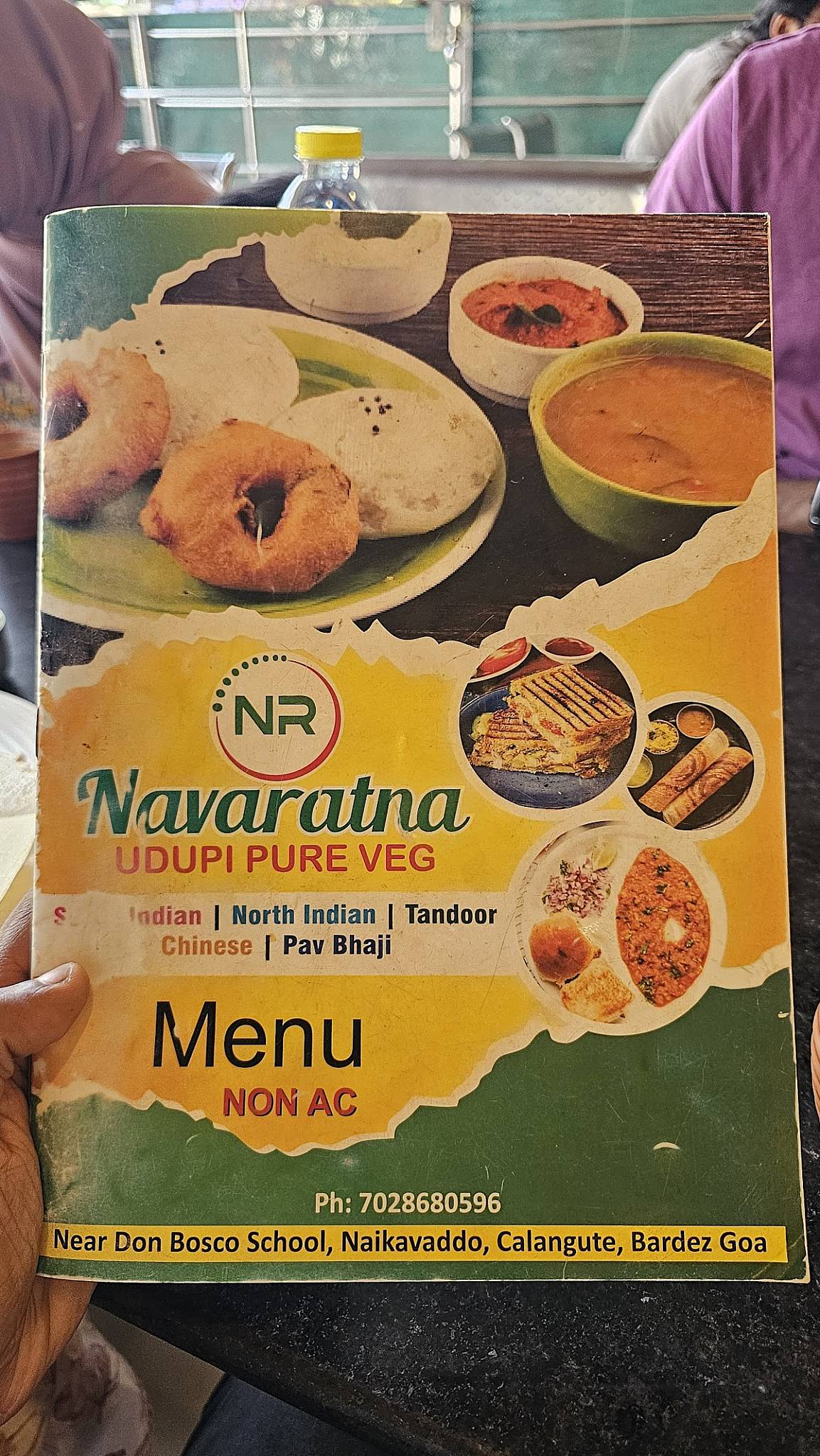 Menu at Navaratna Udupi Pure Veg Restaurant, Calangute