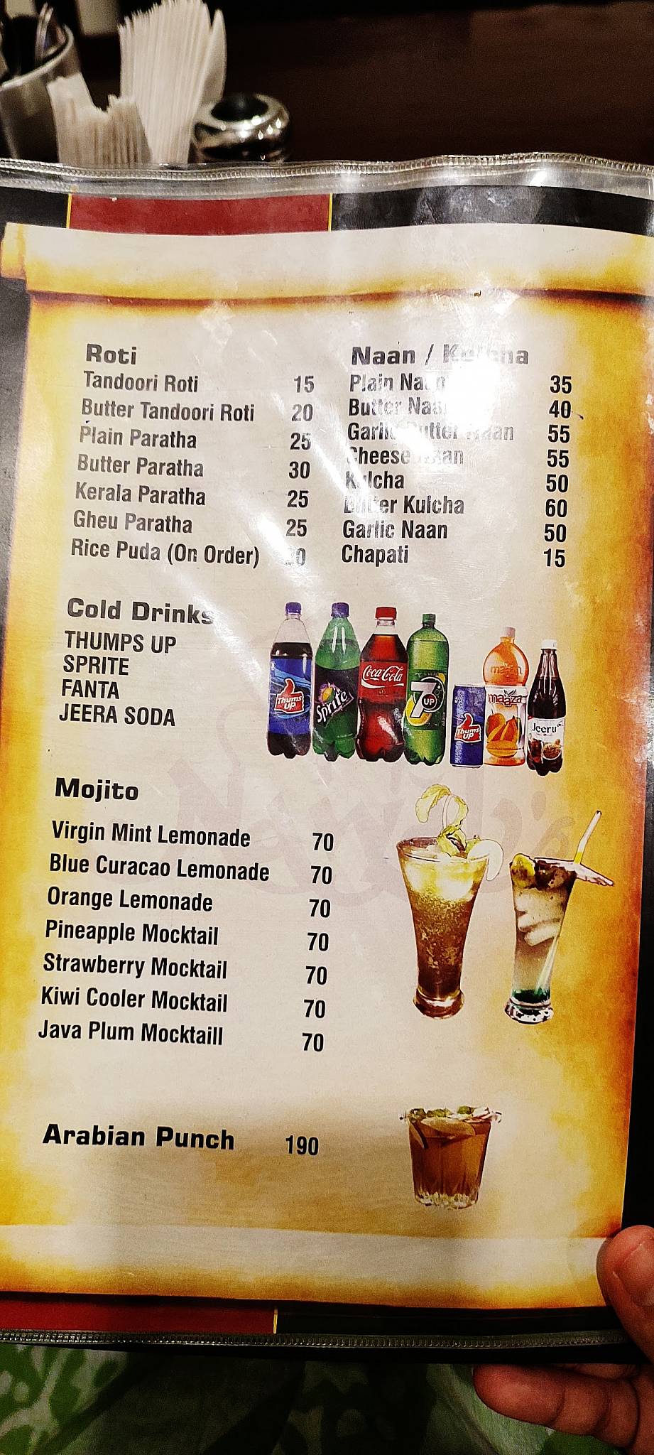 Menu at Nawab Family Dhaba, Vapi