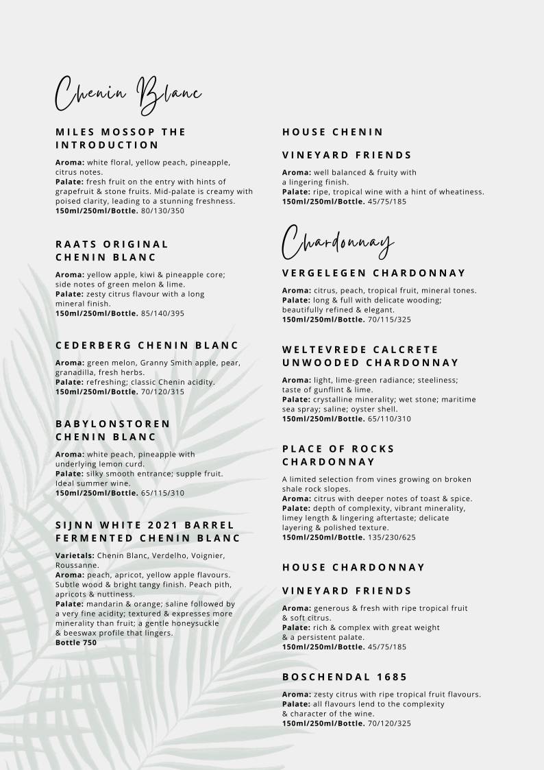 Menu at Neighbourhood Cafe & bar, Durban North