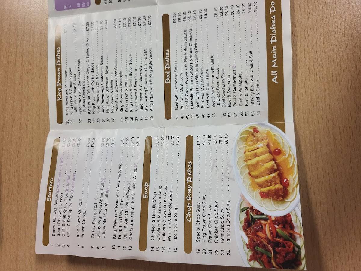 Menu at New Crystal fast food, Prestwick