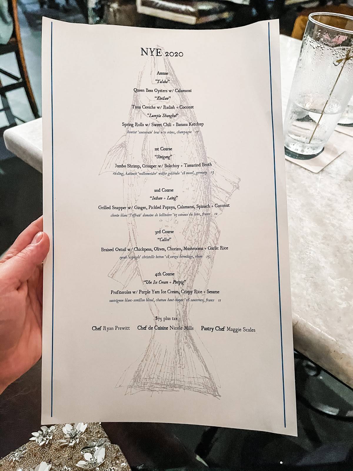 Menu at Pêche Seafood Grill restaurant, New Orleans