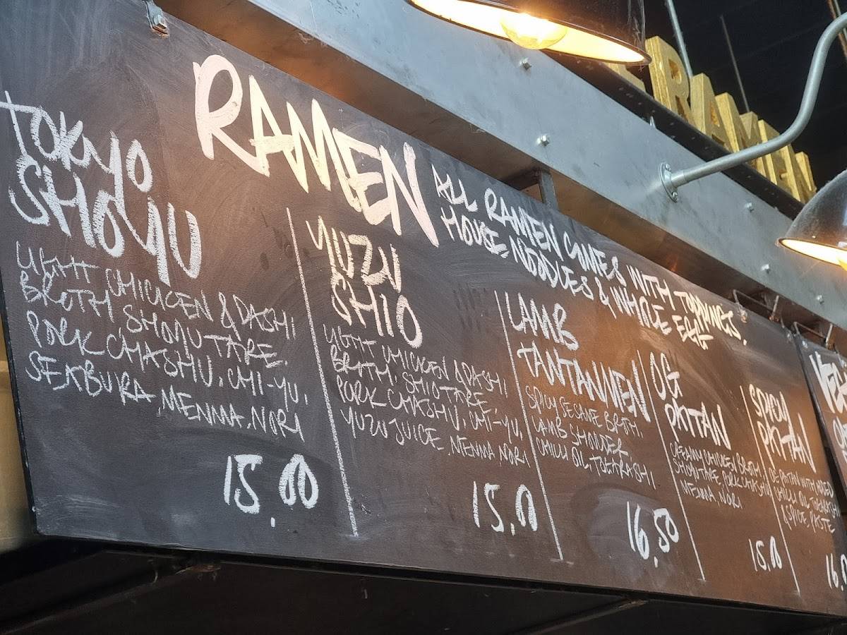 Menu at New Wave Ramen - Mackie Mayor restaurant, Manchester