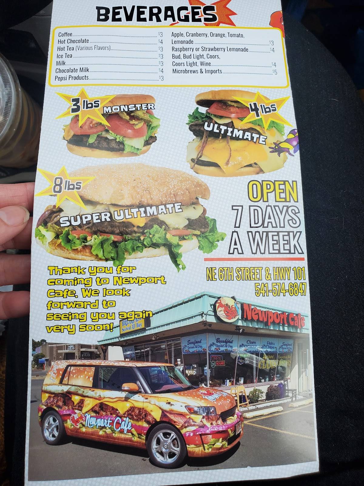 Menu at Newport Cafe, Newport
