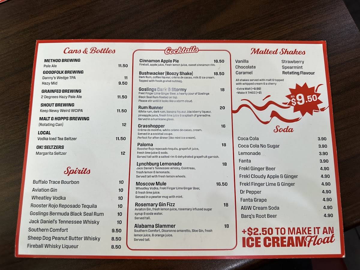 Menu at Newy Fried Chicken Pop-Up Diner restaurant, Broadmeadow