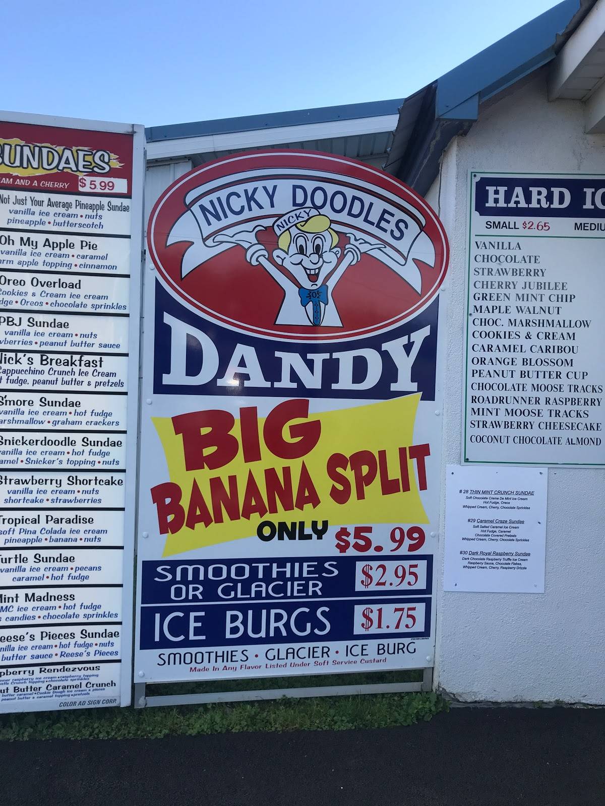 Menu at Nicky Doodles restaurant, Rome, 1159 Erie Blvd W