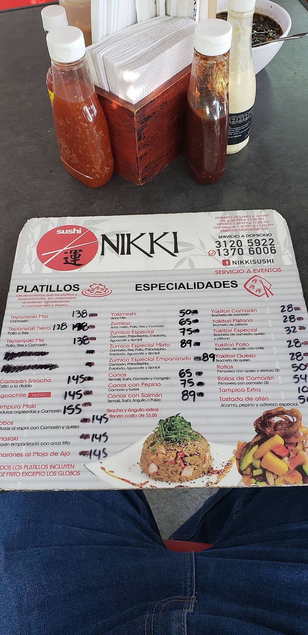 Carta del restaurante Nikki Sushi, Guadalajara