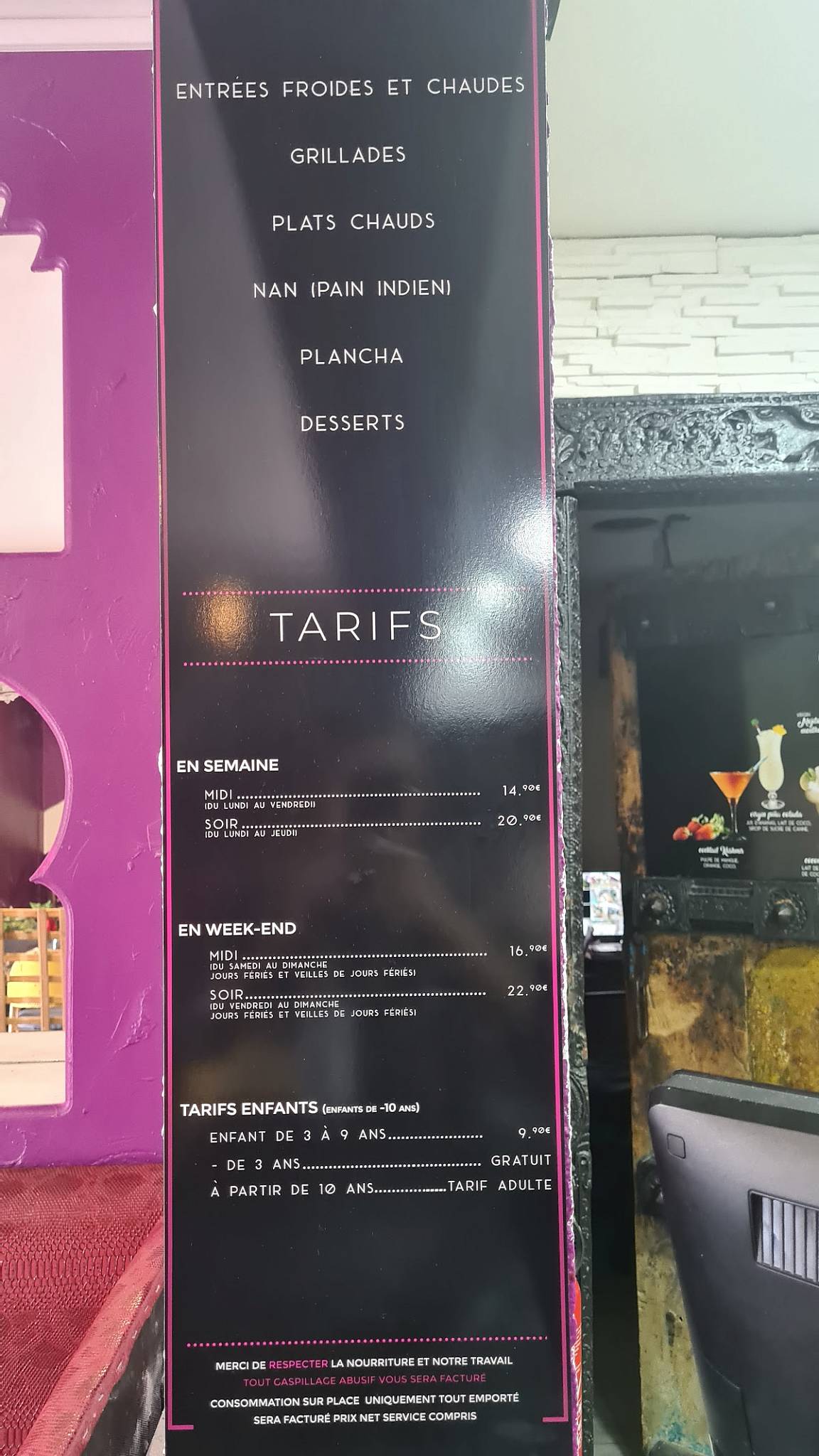 Menu au Nirvana Buffet Plan de Campagne restaurant, Les Pennes-Mirabeau