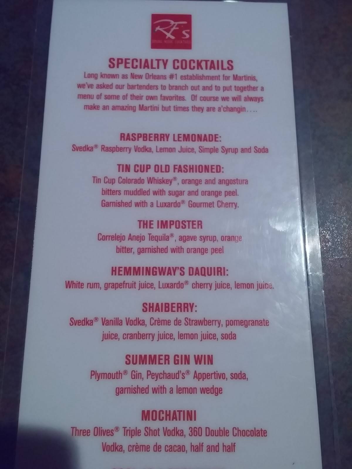 Menu at Nobile's Restaurant & Bar, Lutcher