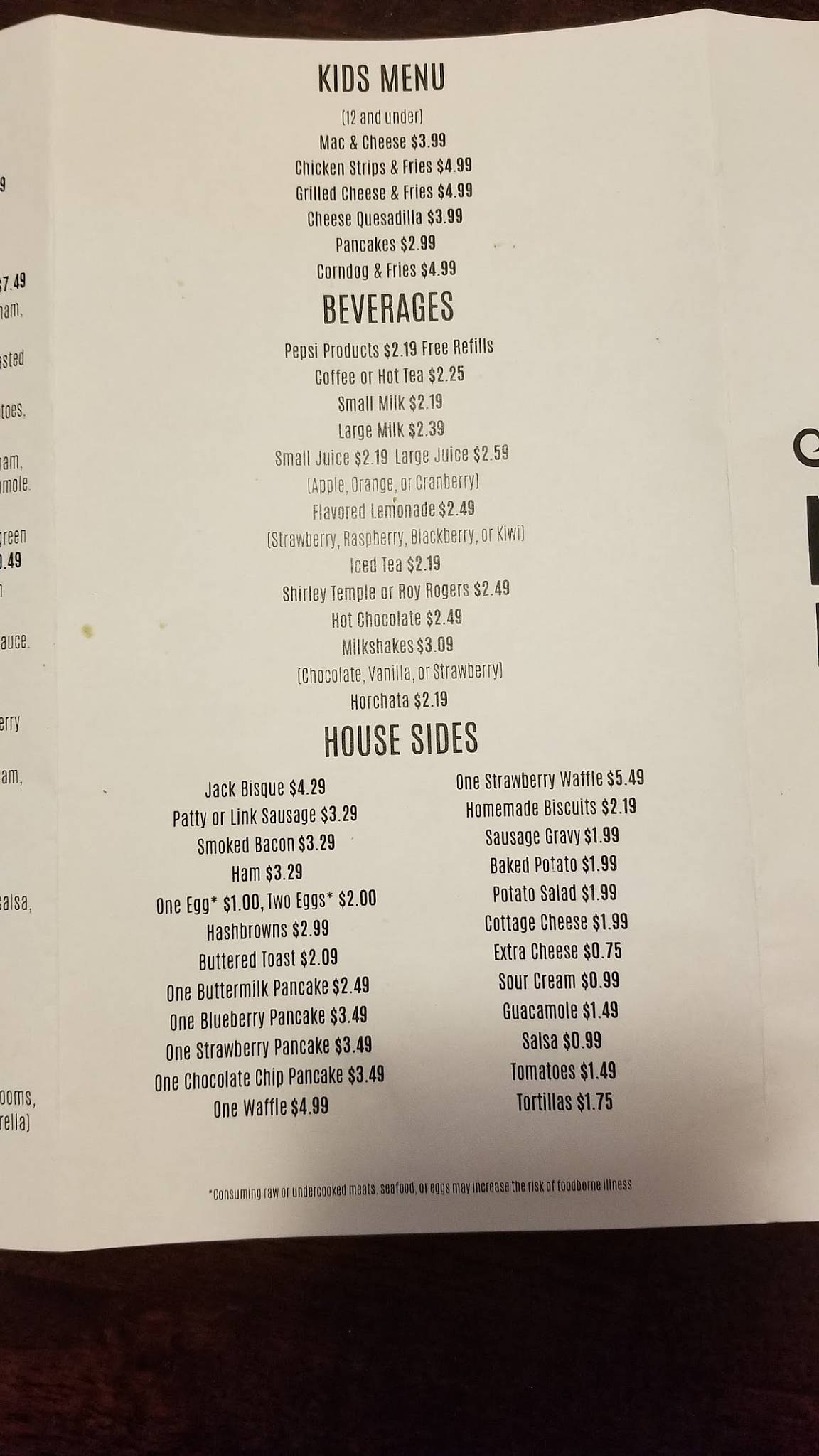 Menu at Noe Jose Cafe Family Restaurant, Oak Harbor