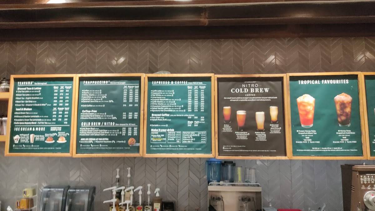 Menu at Starbucks, Noida, Dlf Mall Of India