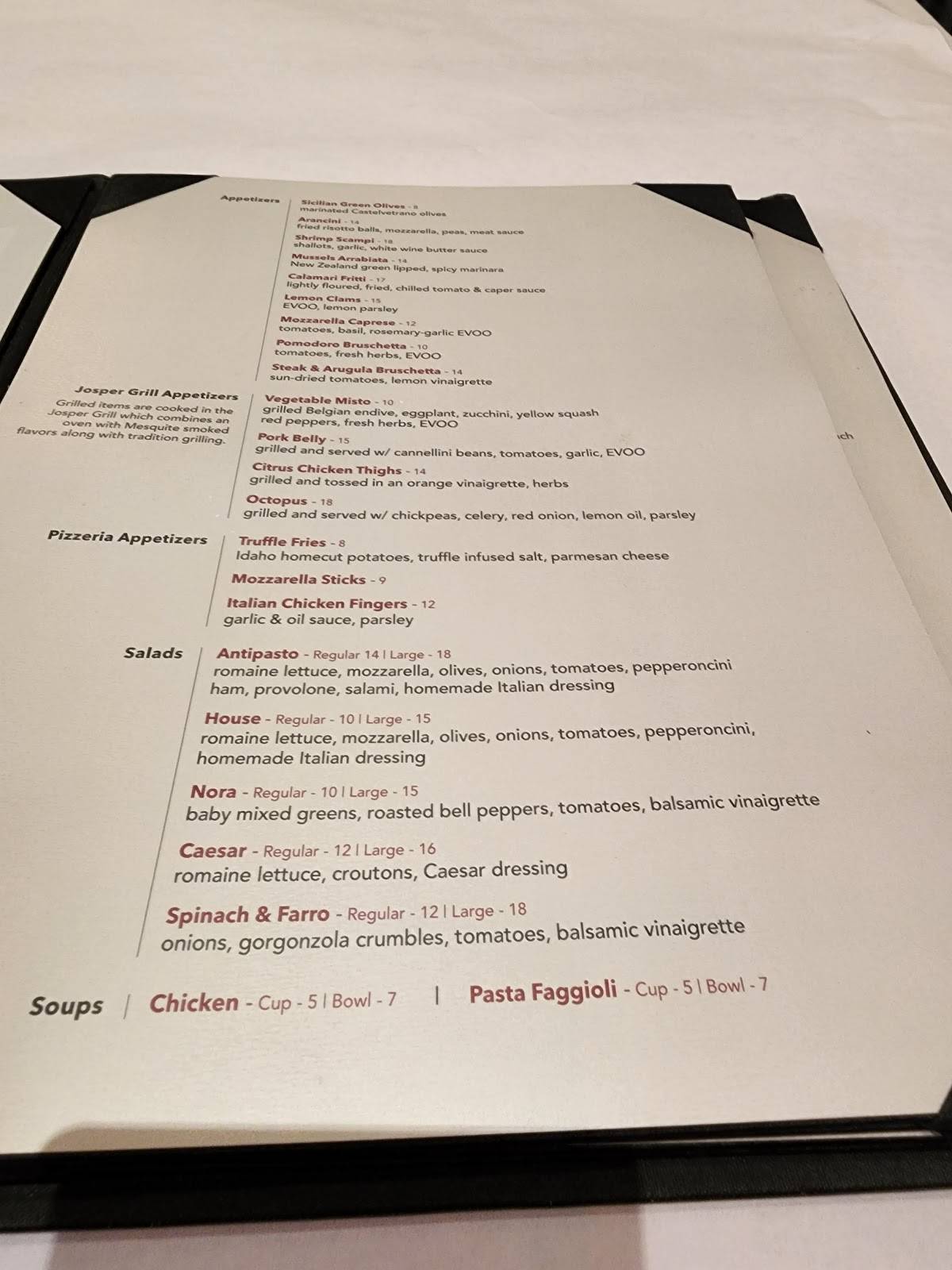Menu at Nora's Italian Cuisine pub & bar, Las Vegas, 5780 W Flamingo Rd