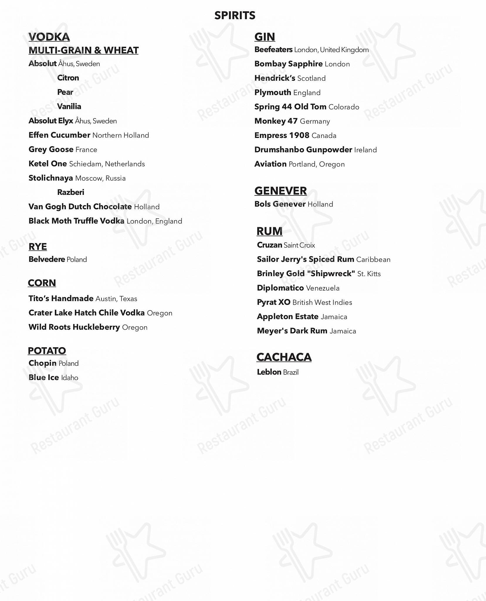 Menu at Nora's Italian Cuisine pub & bar, Las Vegas, 5780 W Flamingo Rd