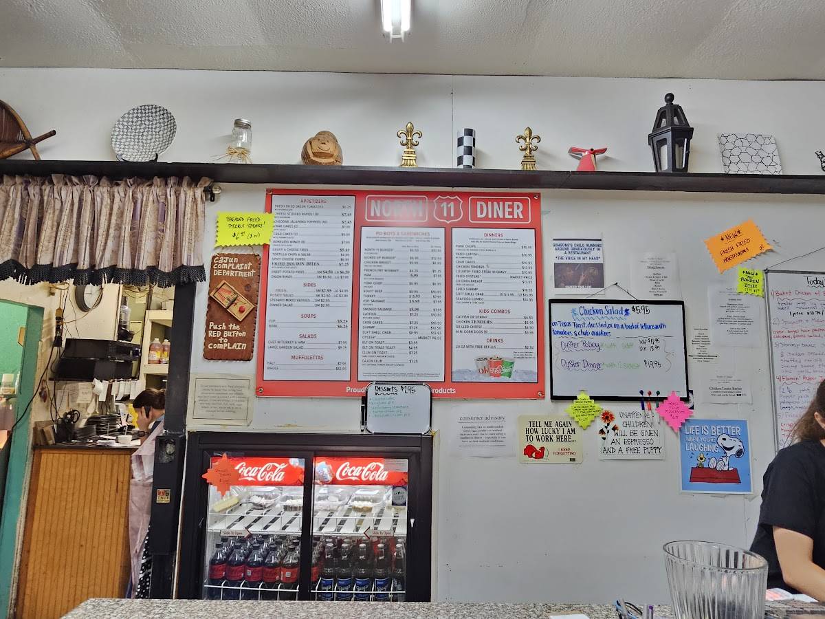 Menu at North 11 Diner restaurant, Picayune
