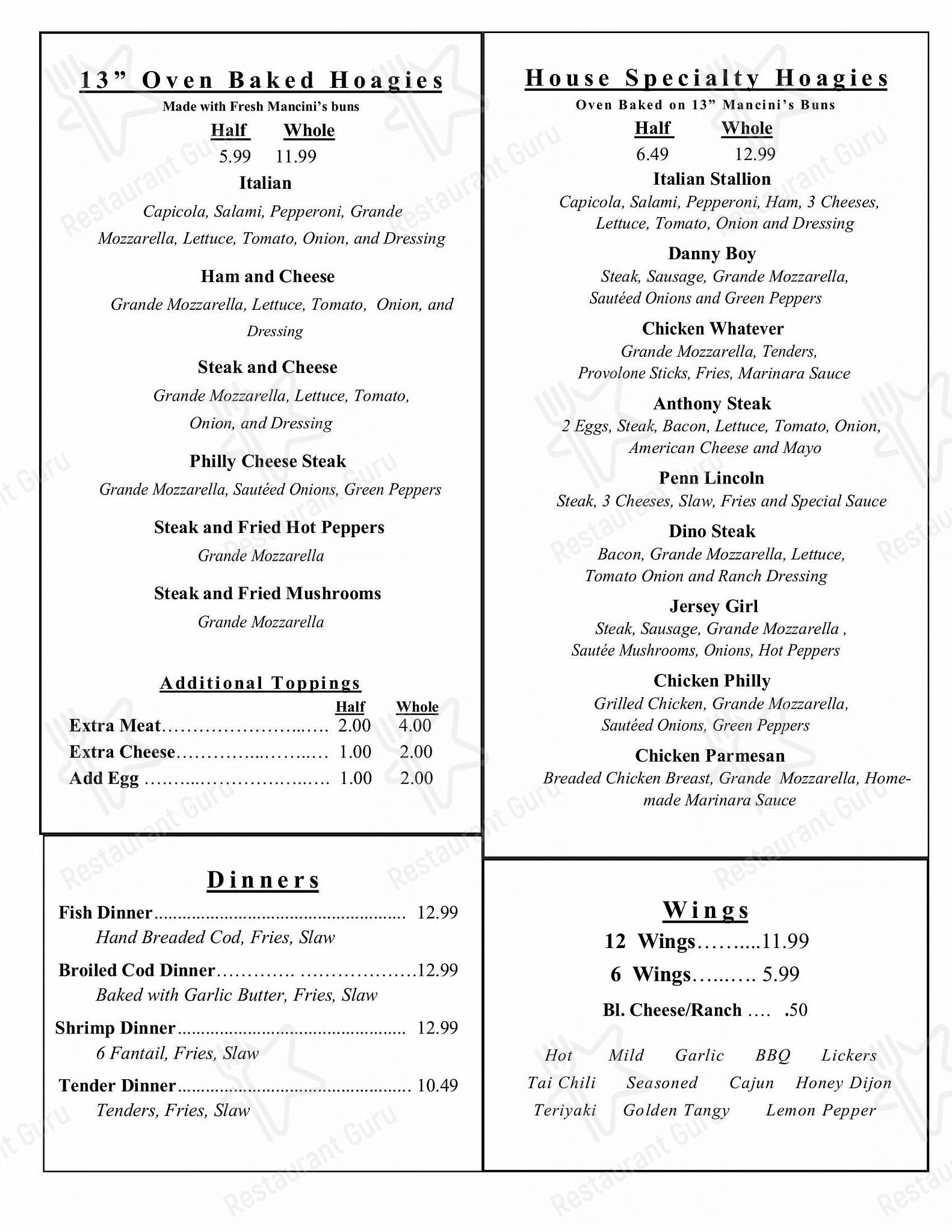 Menu at North Star Restaurant, Imperial