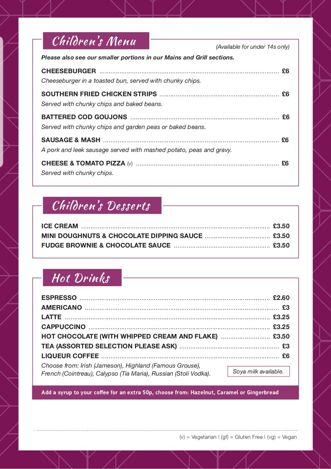 Menu at The Hanging Gate pub & bar, Northwich