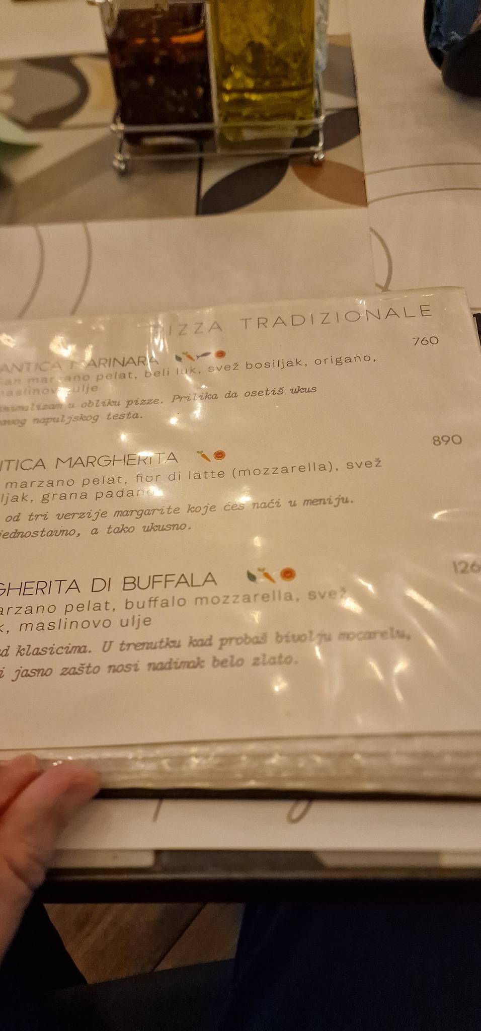 Menu at Tramontana pizza & wine bar, Novi Sad