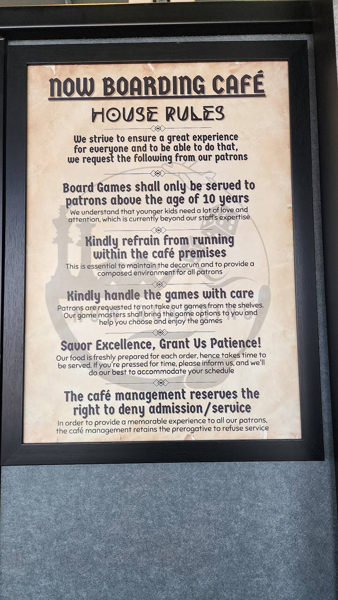 Menu at Now Boarding Café (Board Game Café) - Terminal 2, Bengaluru