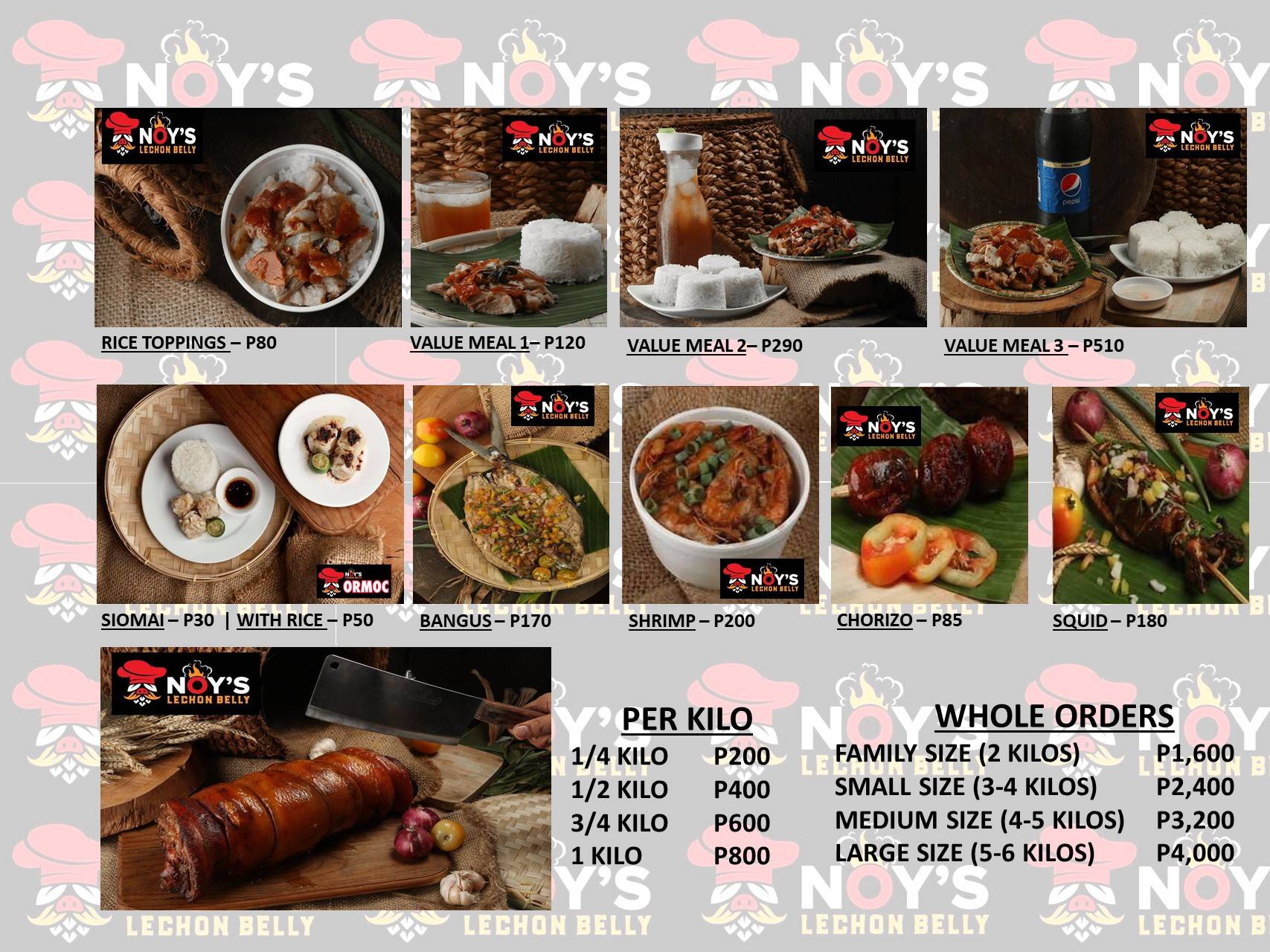 Menu at Noy's Boneless Lechon Belly - Ormoc restaurant, Ormoc