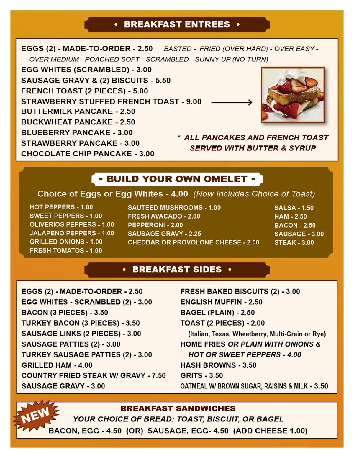 Menu at FOP restaurant, Nutter Fort