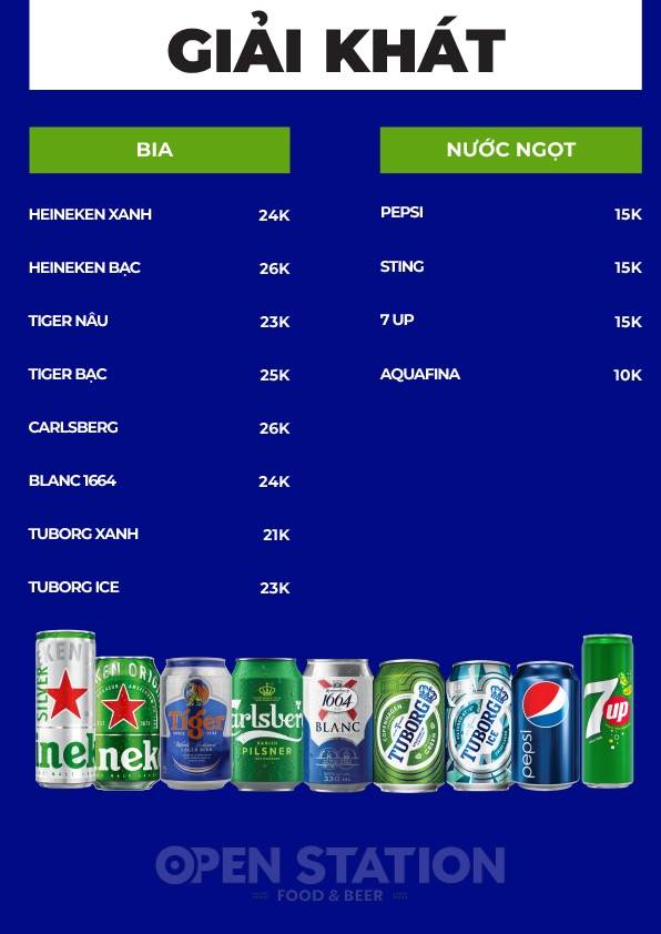 Menu at OPEN STATION - Food & Beer restaurant, Ho Chi Minh City