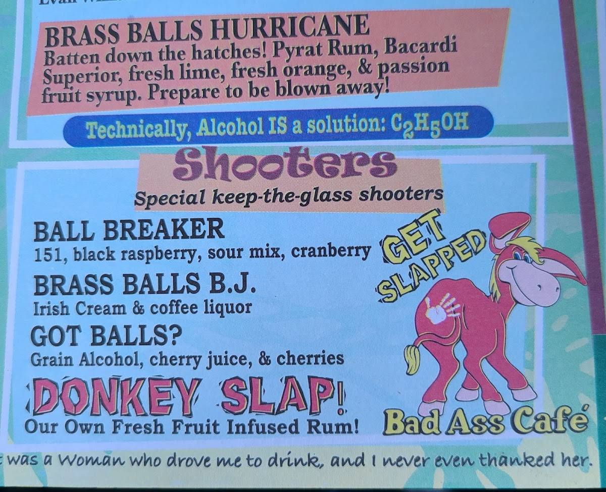 Menu at Brass Balls Saloon pub & bar, Ocean City