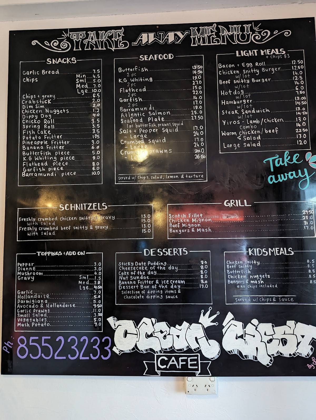 Menu at Ocean Crest Cafe, Hayborough