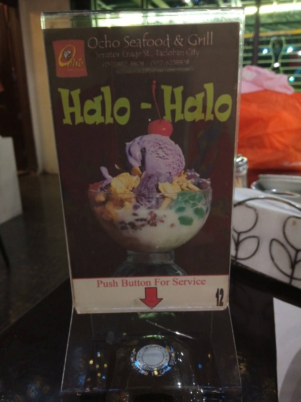 Menu at Ochó Seafood and Grill restaurant, Tacloban City