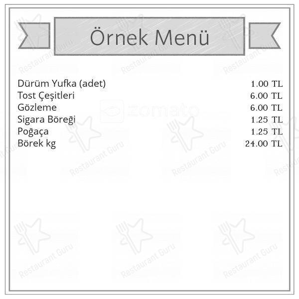 Menu at Oklava, Istanbul, Ferace Sk. No:5