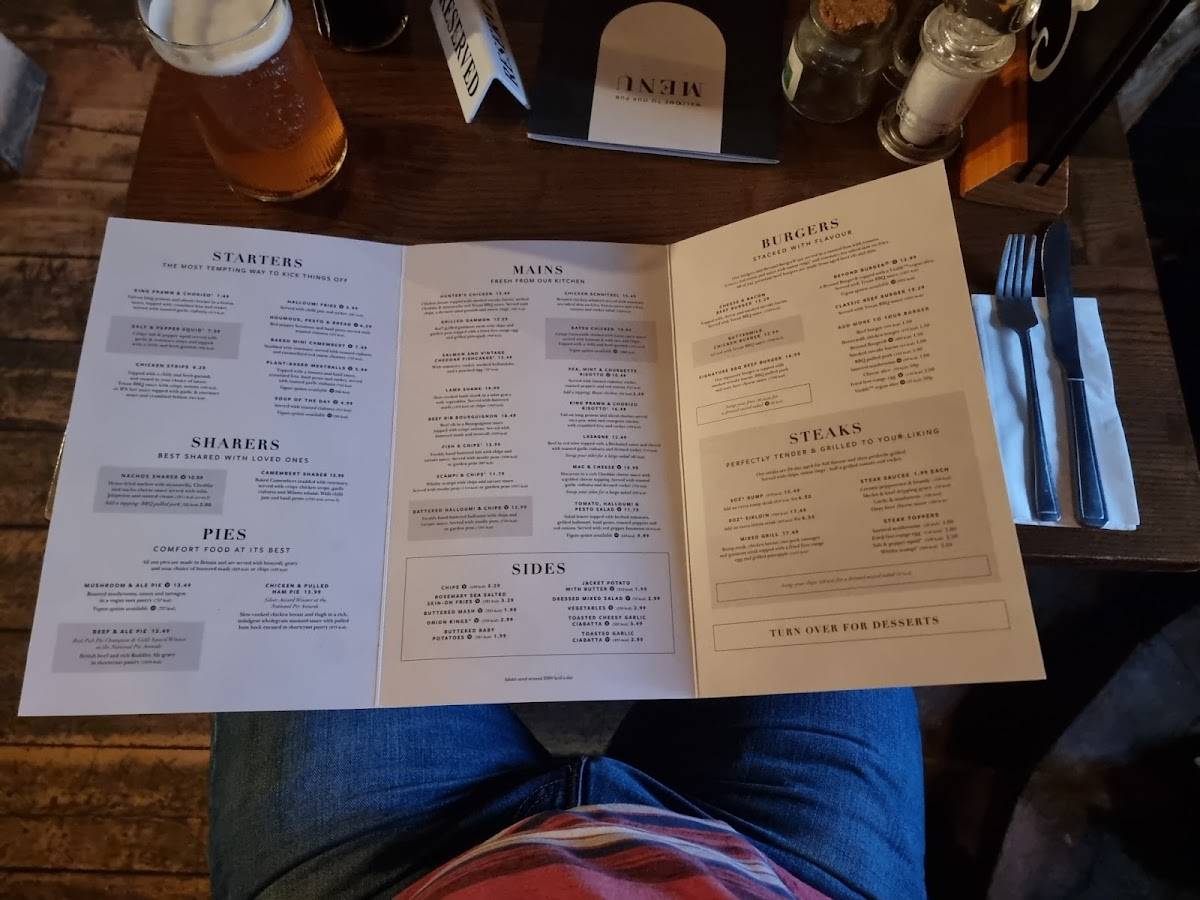 Menu at Old Ferry Boat pub & bar, Saint Ives, Holywell St Ives