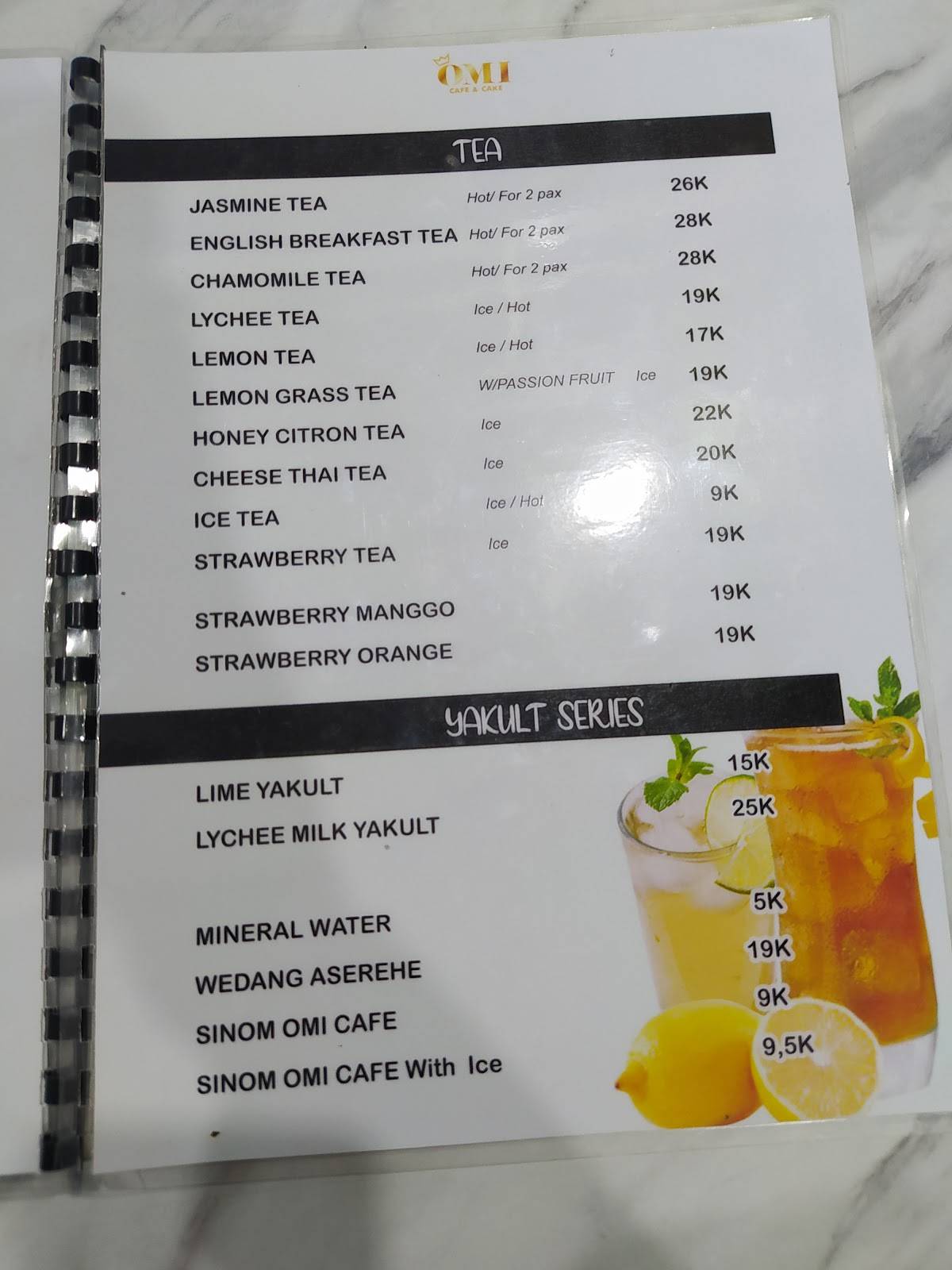 Menu at Omi cafe and cake, Sidoarjo