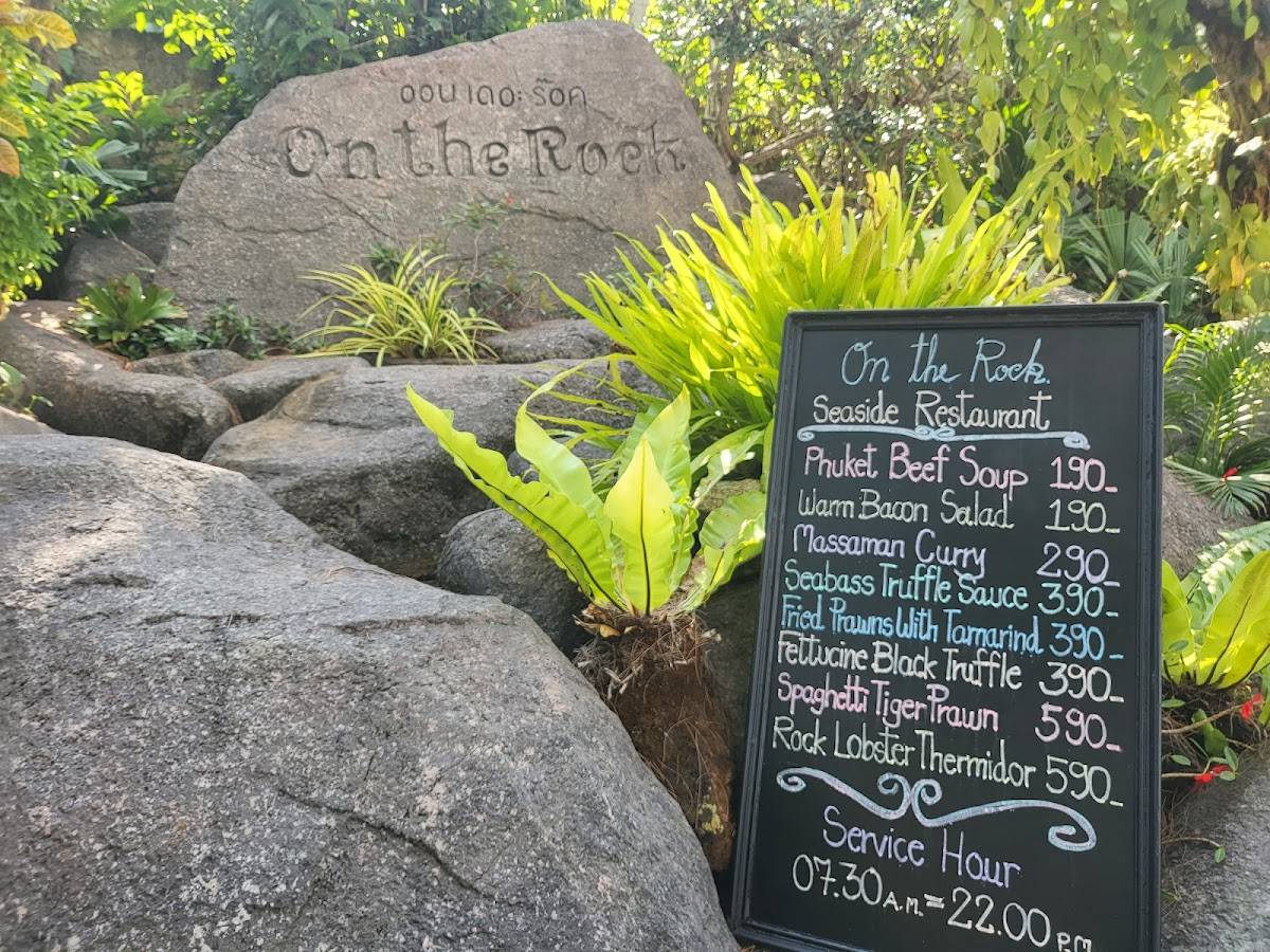 Menu at On The Rock Restaurant, Karon