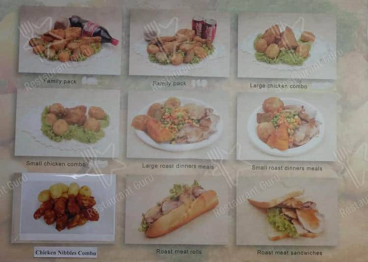 Menu at Onehunga Roasts restaurant, Auckland