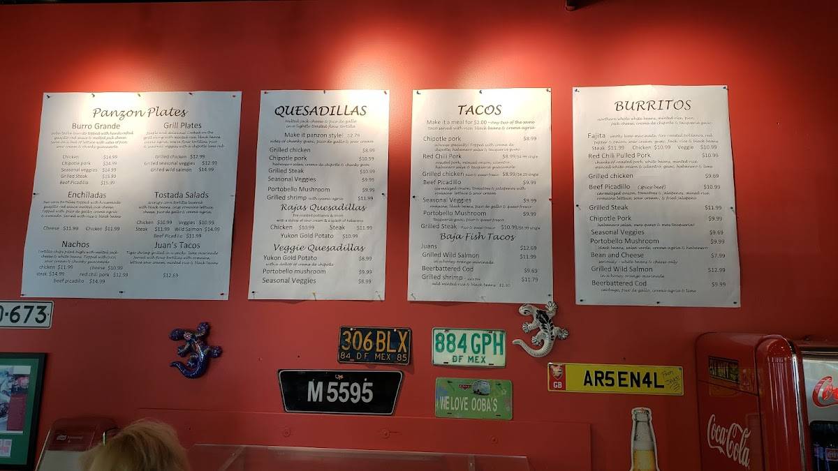 Menu at Ooba Tooba restaurant, Redmond, NE 83rd St
