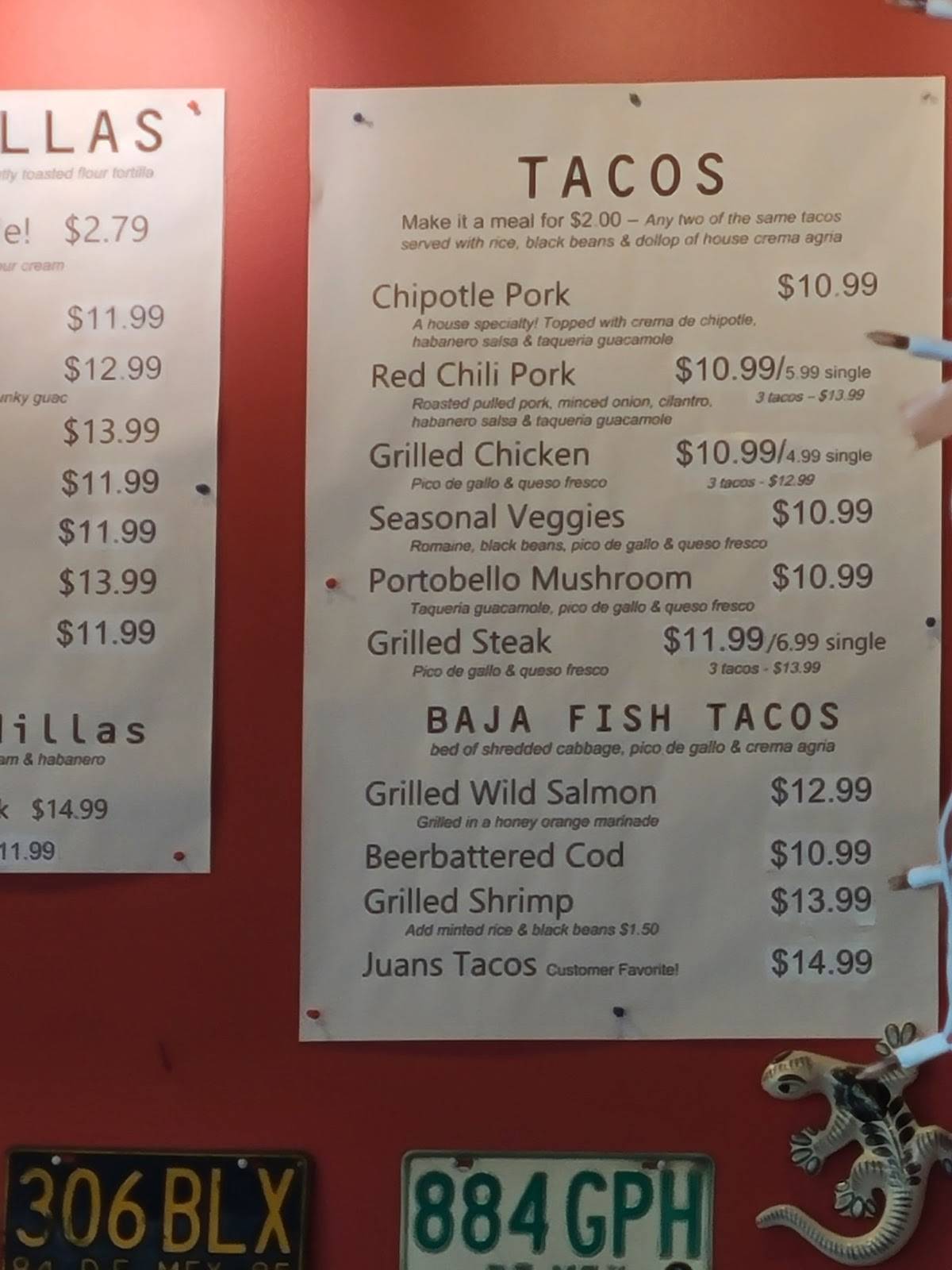 Menu at Ooba Tooba restaurant, Redmond, NE 83rd St