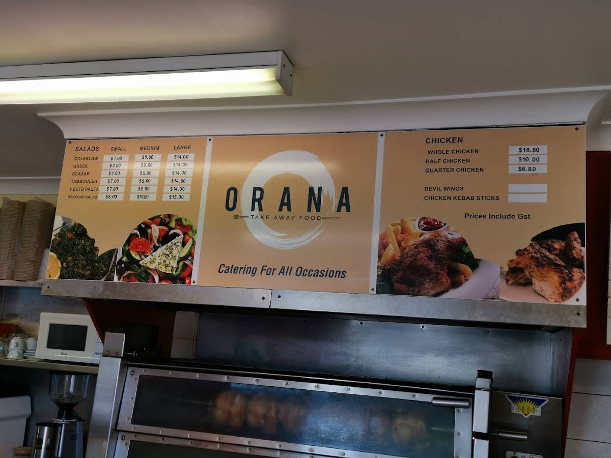 Menu at Orana Takeaway fast food, Kellyville