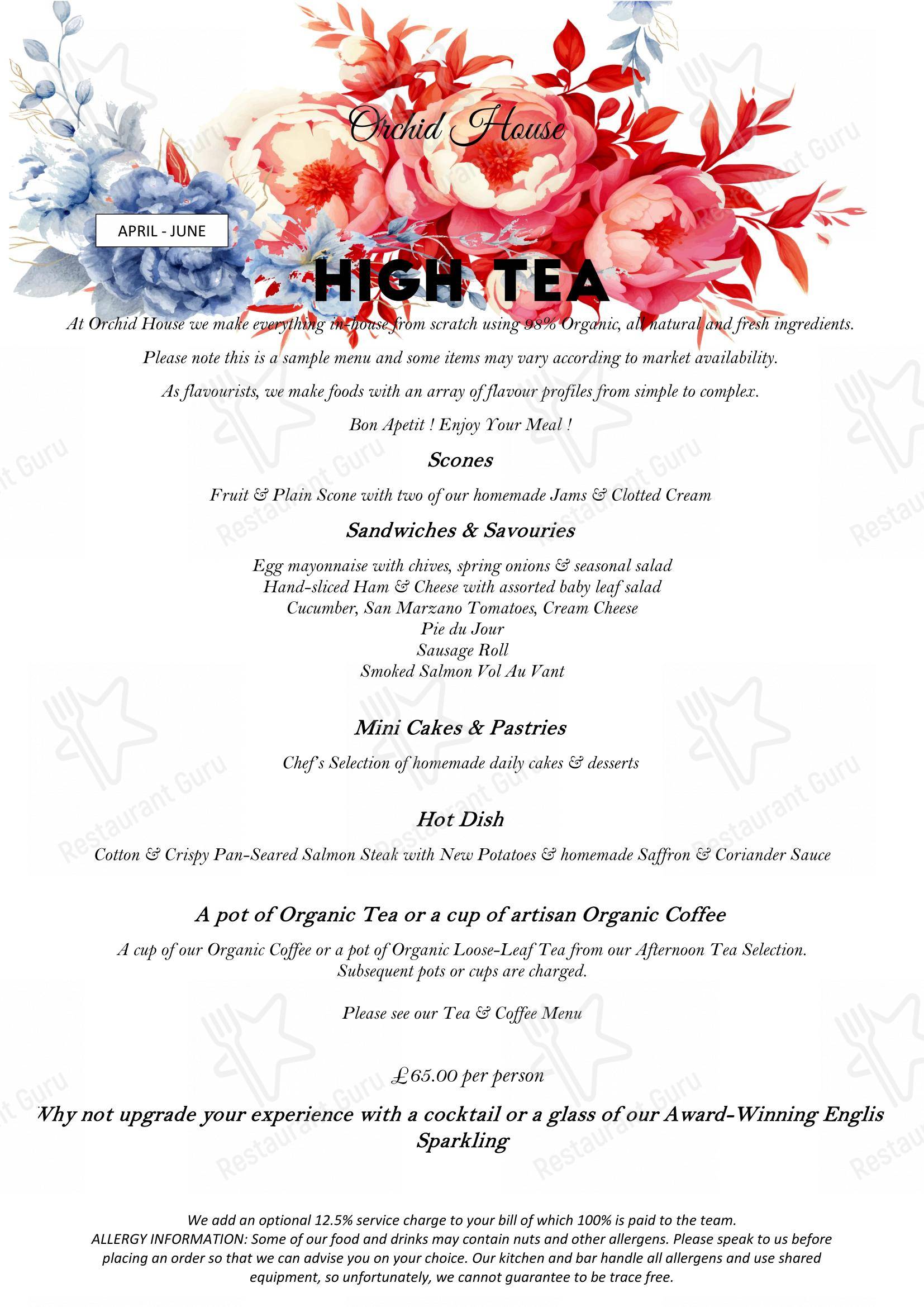 Menu at Orchid House restaurant, Worthing