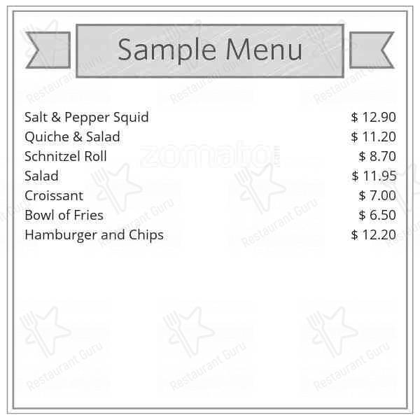 Menu at Oreo Café restaurant, Findon