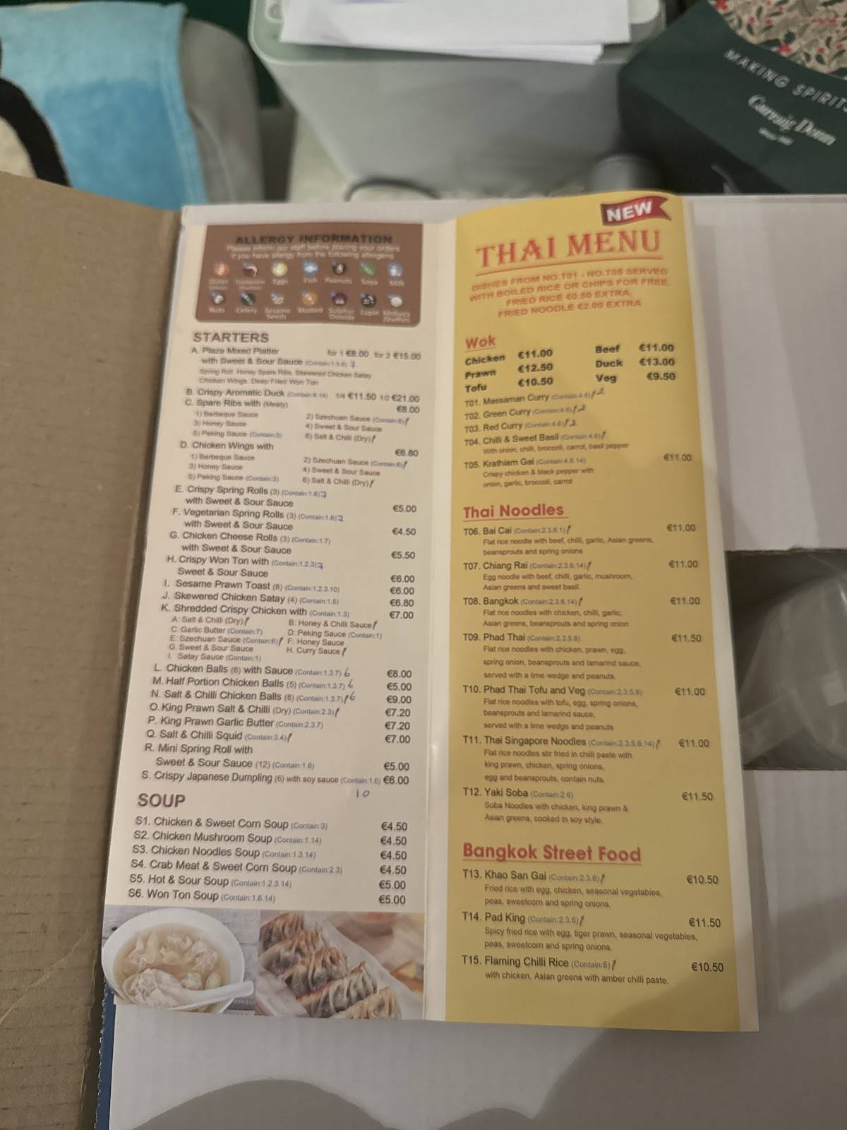 Menu at Orient Plaza Chinese Restaurant, Carnew