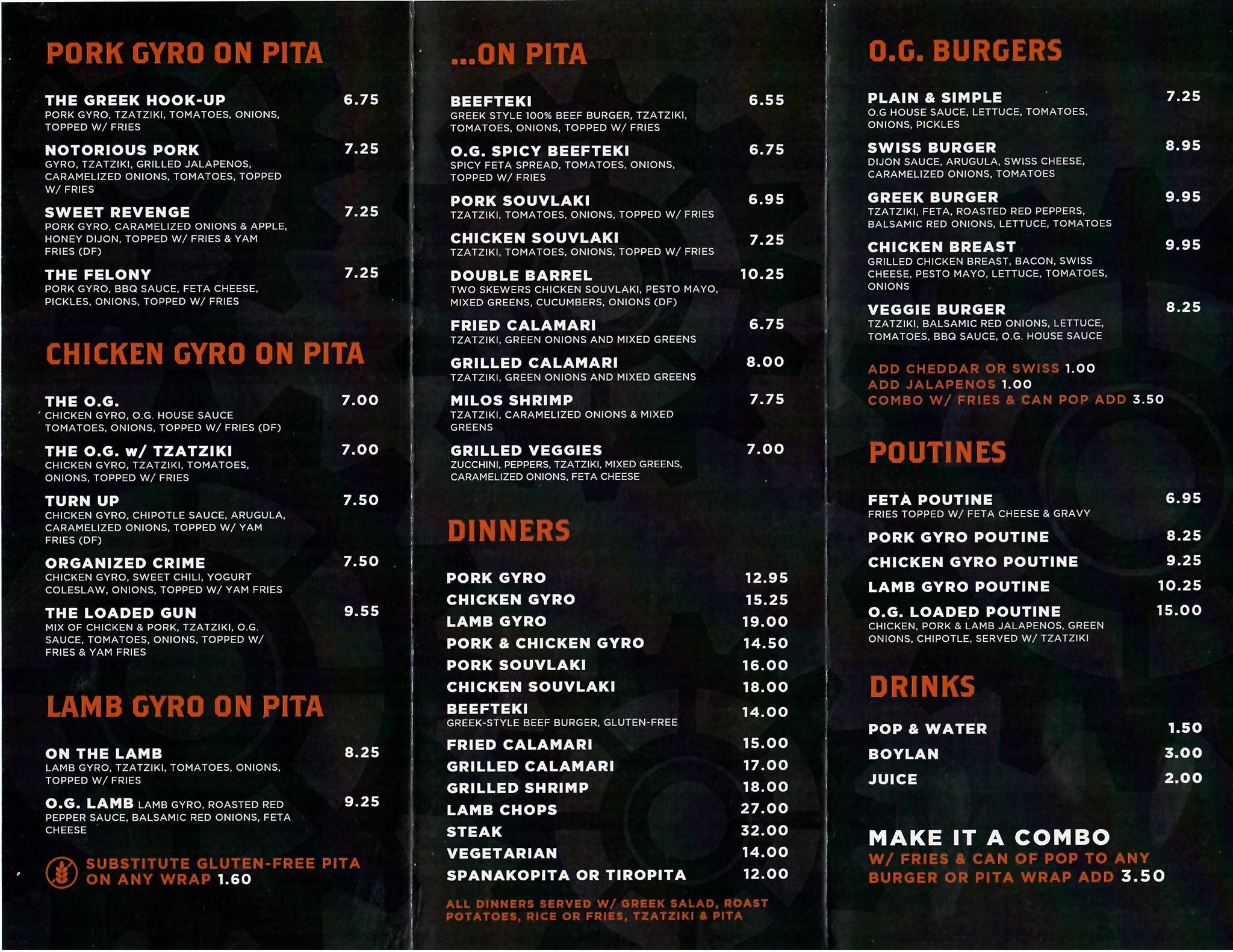 Menu au Fresh On Danforth restaurant, Toronto