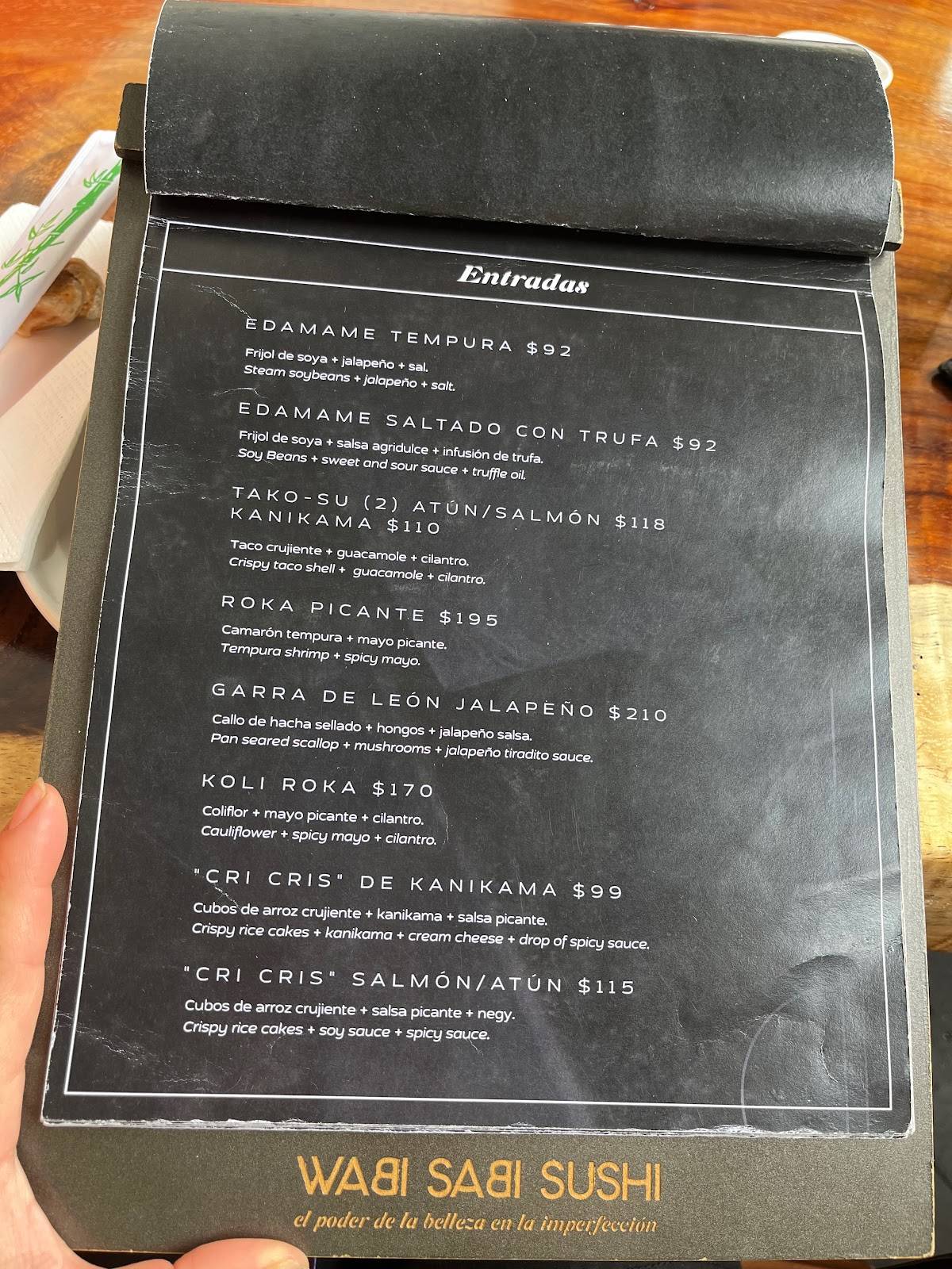 Carta de Restaurante NAMI NORI Orizaba, Orizaba