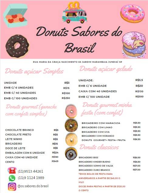 Carta del restaurante Os sabores do Brasil, Jundiaí