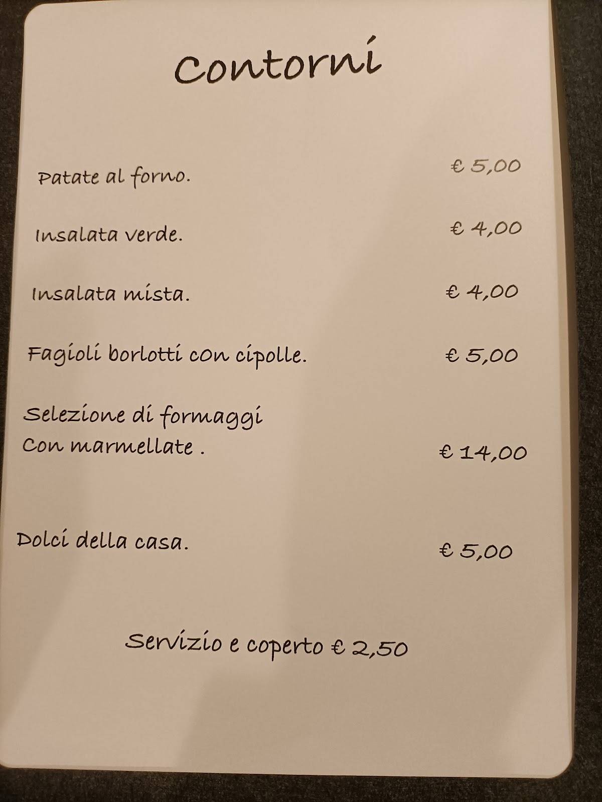 Menu at Osteria Il Volto restaurant, Iseo, Via Mirolte