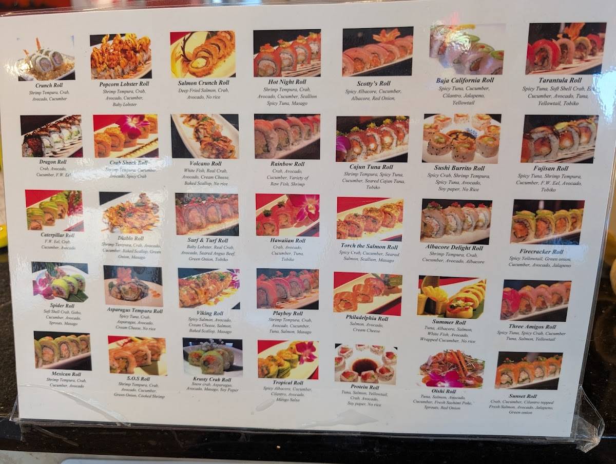Menu at Otoro Sushi restaurant, Scotts Valley