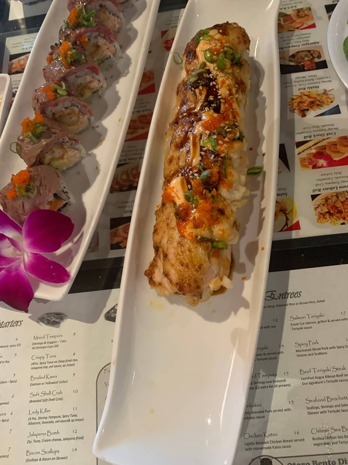 Menu at Otoro Sushi restaurant, Scotts Valley