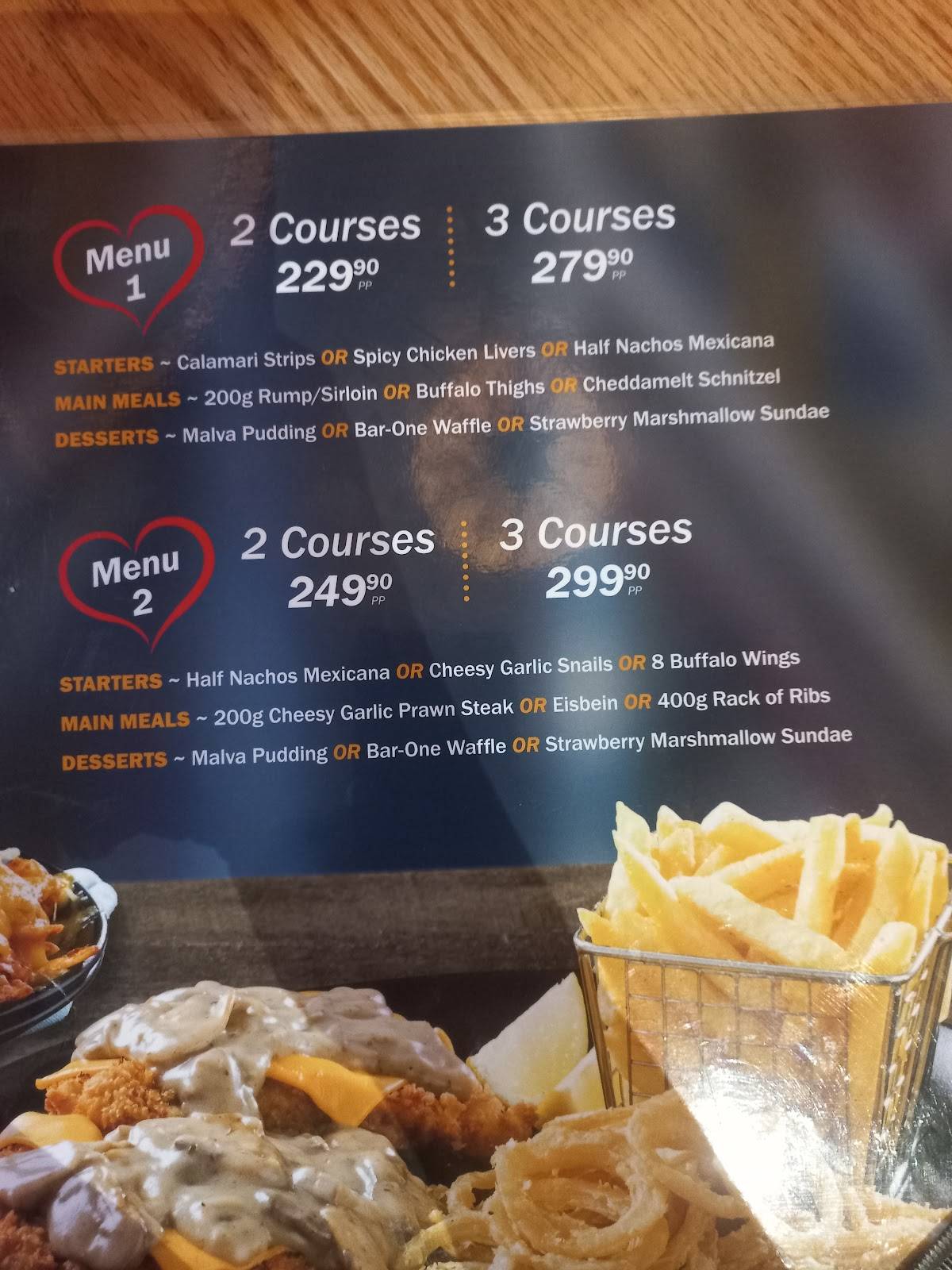 Menu at Ottawa Creek Spur restaurant, Edenvale